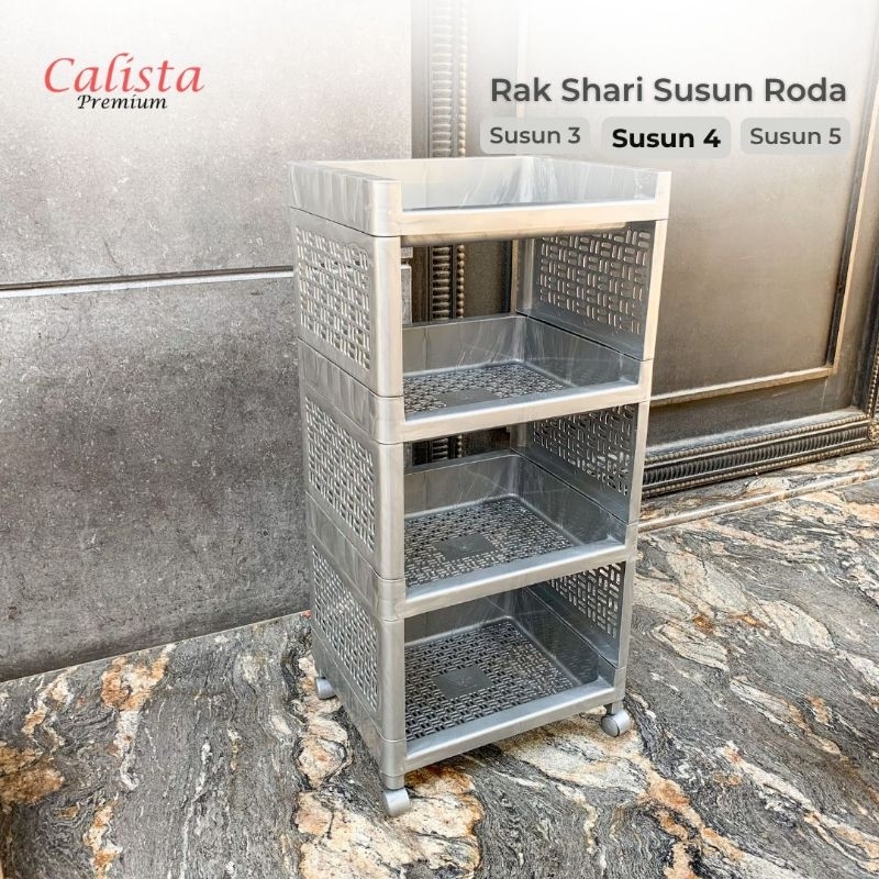 Jual (keluargastore)Rak susun rak serbaguna roda rak multifungsi rak 4 ...