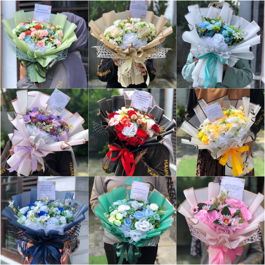 Jual buket bunga palsu / buket bunga wisuda / buket bunga plastik ...