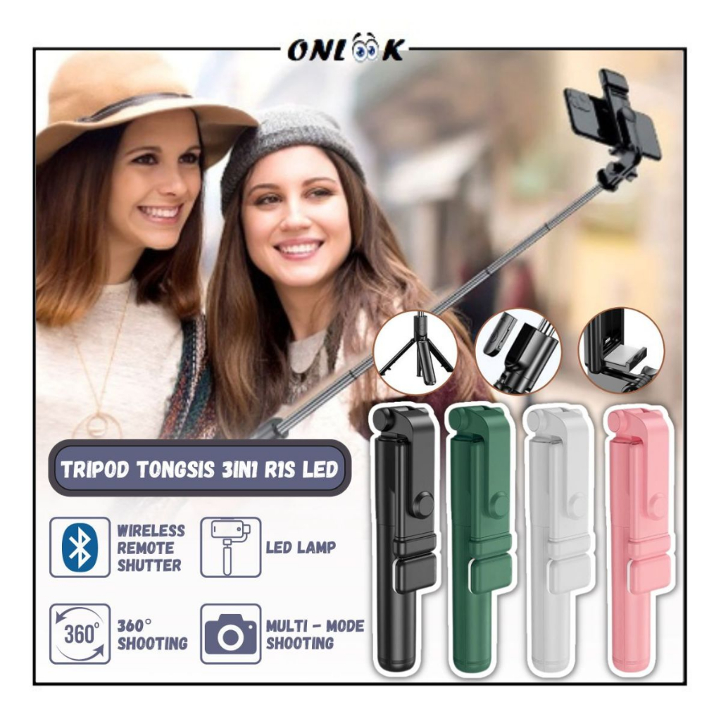 Jual Tripod Tongsis Led R1s 3in1 Mini Stick Selfie With Flashlight