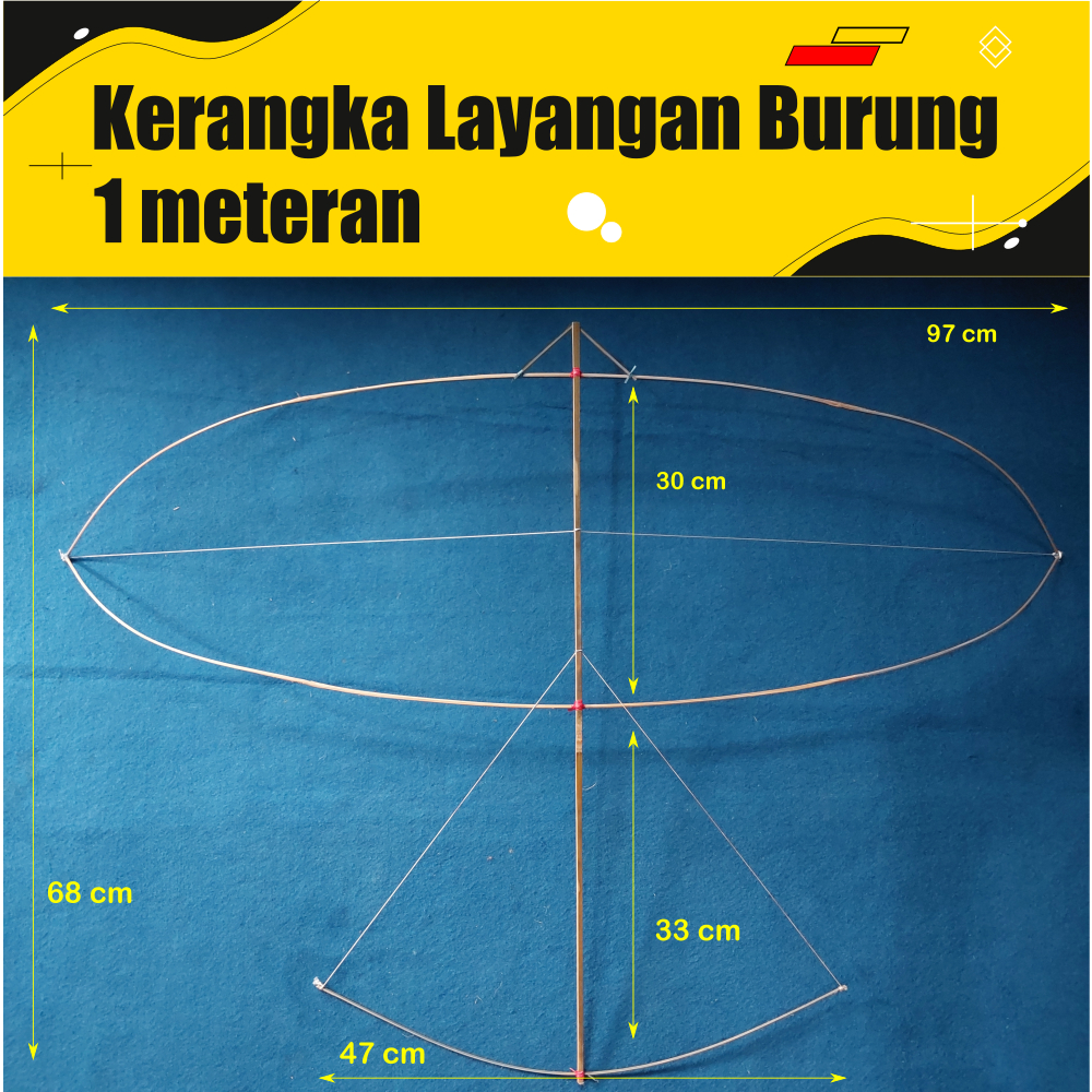Jual Jual Kerangka Layangan Siap Rakit 1 meter 3 Model. Burung, Keketan ...