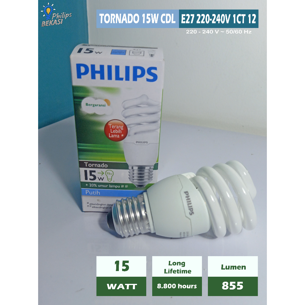Jual Lampu Philips Tornado 15 Watt | Shopee Indonesia