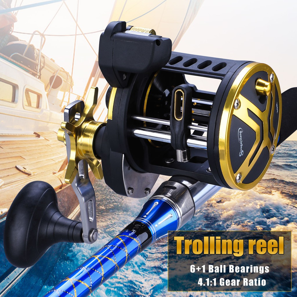 Jual High Quality Trolling Reel 6+1BB Model 30 Max Drag 30kg Fishing ...
