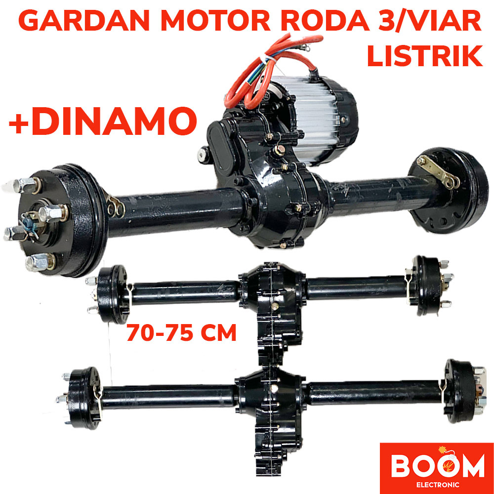 Jual Paket!! Dinamo Motor Listrik Roda Tiga+ 75cm Gardan Belakang (7225 ...