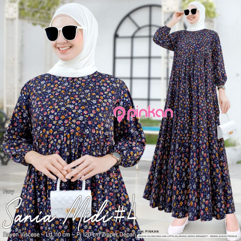 Jual KUMPULAN Midi Motif Original Pinkan Gamis Home Dress Busui Rayon Viscose Premium Homey ...