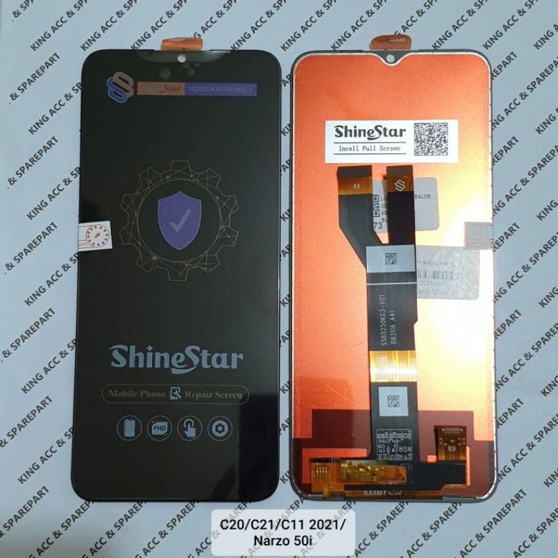 Jual LCD TOUCHSCREEN REALME C20 C21 C11 2021 NARZO 50I BLACK SHINESTAR | Shopee Indonesia