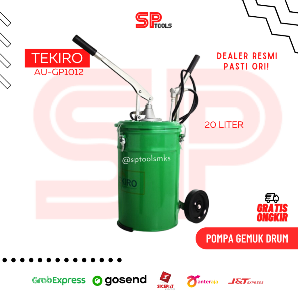 Jual POMPA GREASE GEMUK GEMOK DRUM MANUAL TANGAN 20L 20KG TEKIRO AU ...