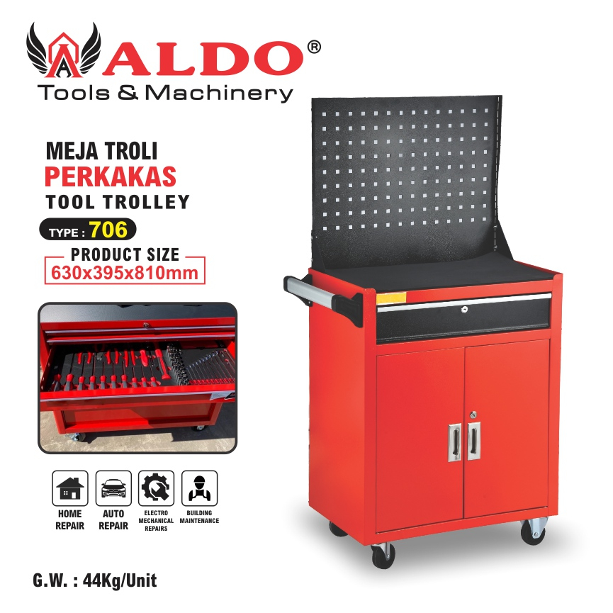 Jual MEJA TROLI PERKAKAS TYPE 706 MERK ALDO | Shopee Indonesia