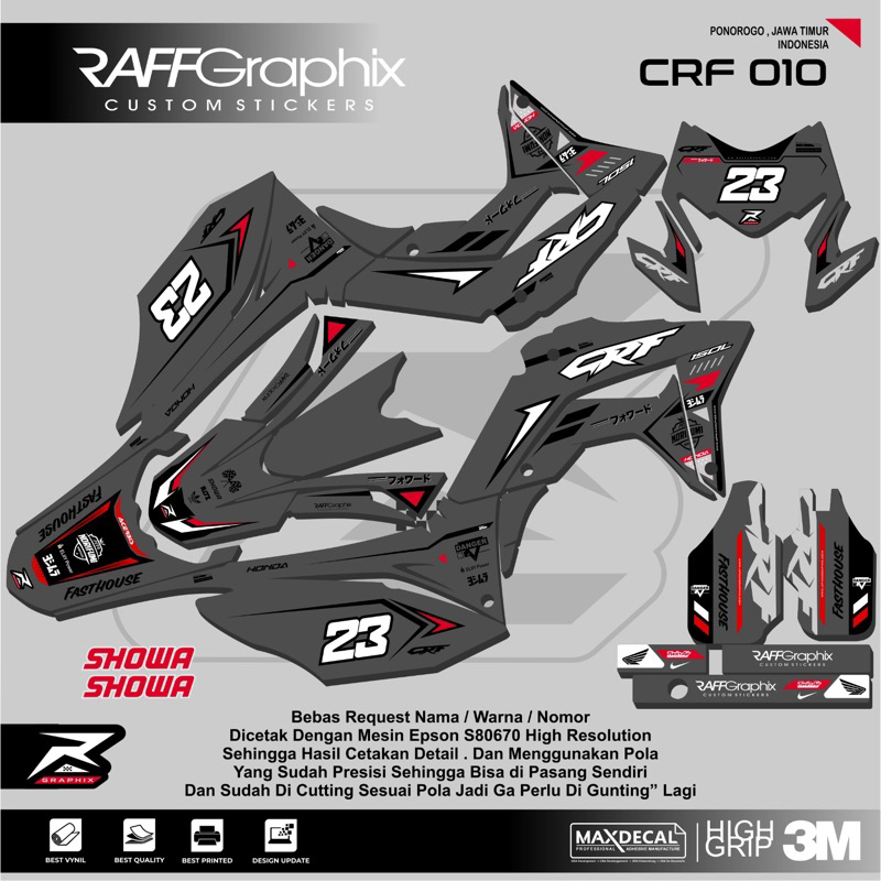 Jual sticker sticker decal crf premium - sticker decal crf 150L ...