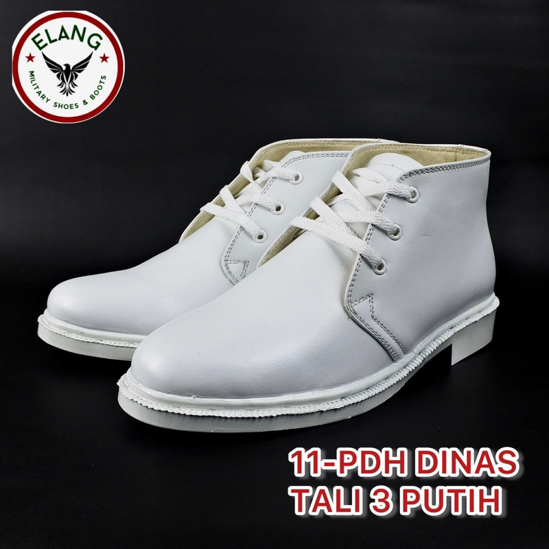 Jual Sepatu PDH Tali 3 Putih Doff Sepatu Paskibra Putih Sepatu TNI ...