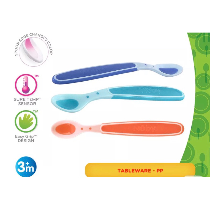Jual Nuby First Solids Hot Safe Spoon (3 pcs) | Sendok Makan Anak Anti Panas dengan Sensor Suhu ...