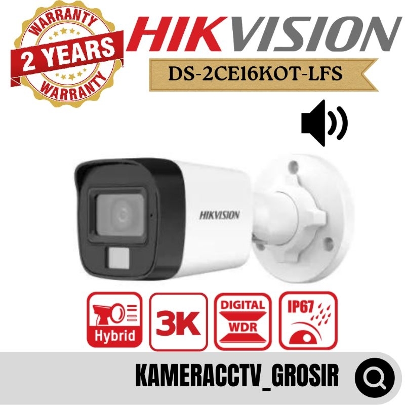Jual CCTV OUTDOOR HIKVISION 5MP 3K DS-2CE16KOT-LFS BODY BESI- AUDIO ...
