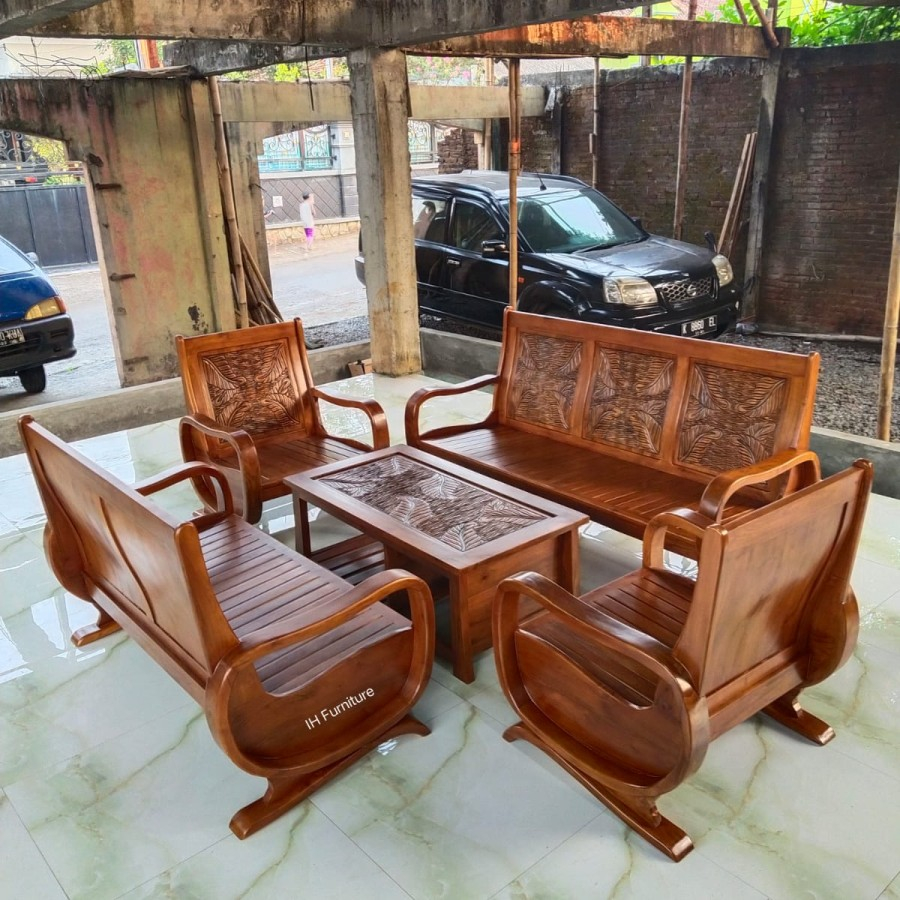 Jual Kursi Tamu becak Minimalis Kayu jati Terbaru | Shopee Indonesia