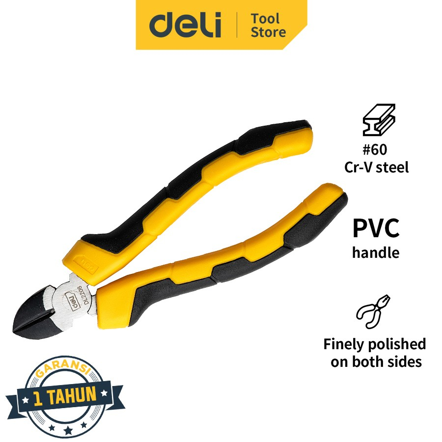 Jual Deli Tang Potong Diagonal / Plier 6-7 inch PVC Alat Perkakas ...