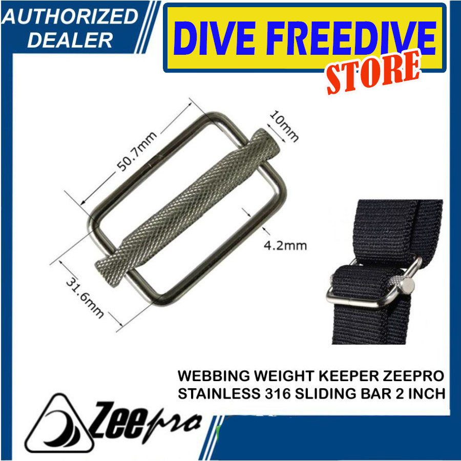Jual Webbing Weight Keeper Zeepro Stainless 316 Sliding Bar 2 Inch ...