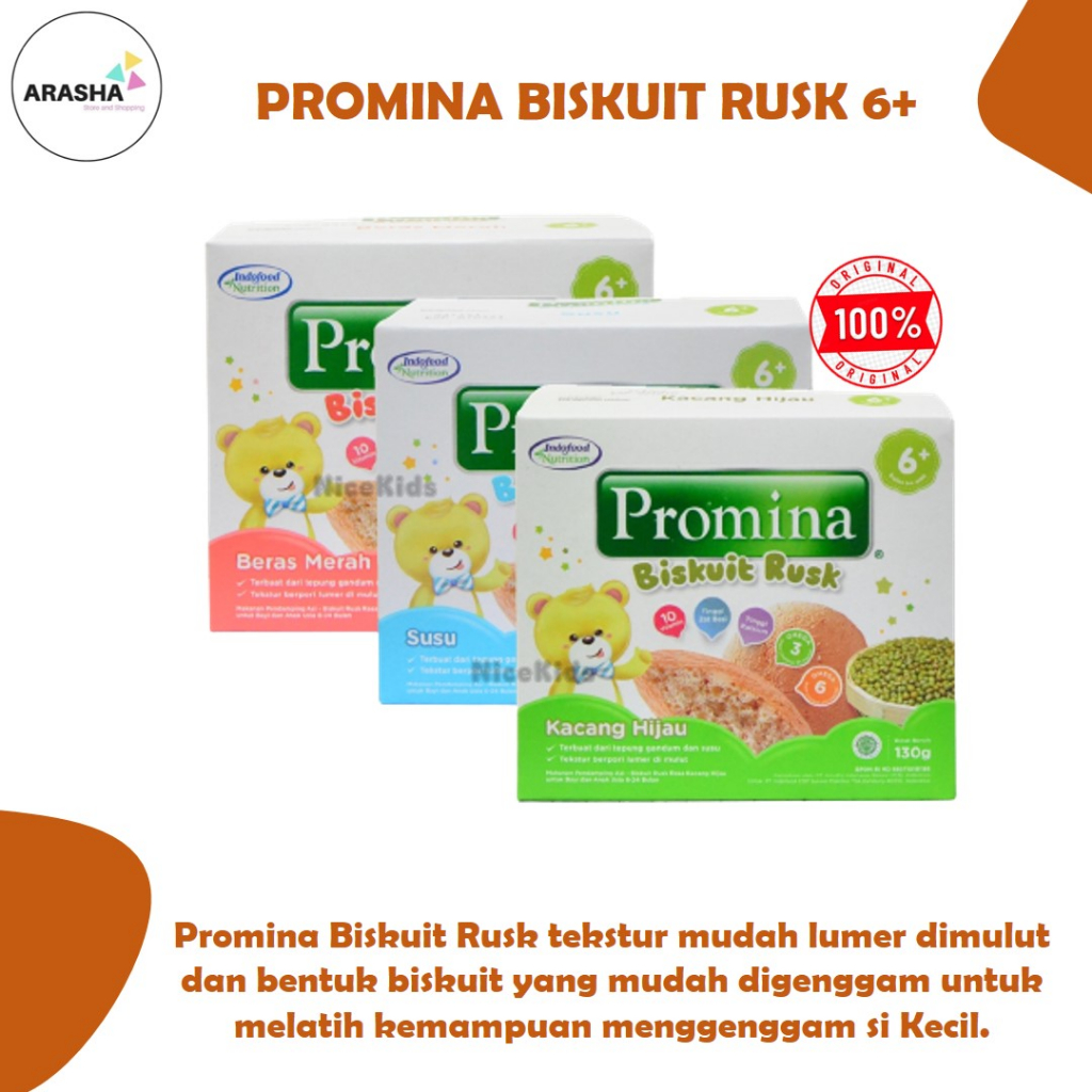 Jual Promina Biskuit Rusk 6+ 130g - Camilan bayi - Biskuit bayi ...