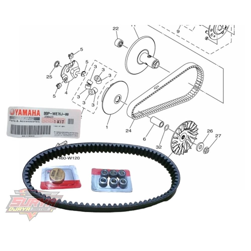 Jual VBELT VANBELT SET ALL NEW AEROX , ALL NEW NMAX , AEROX ASLI ...