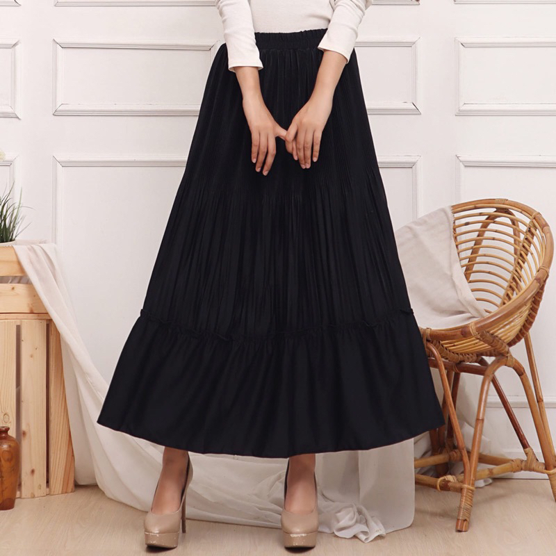 Jual Rok Susun 101 Clara / Rok Plisket Lidi Kerut / Rok Plisket Lidi ...