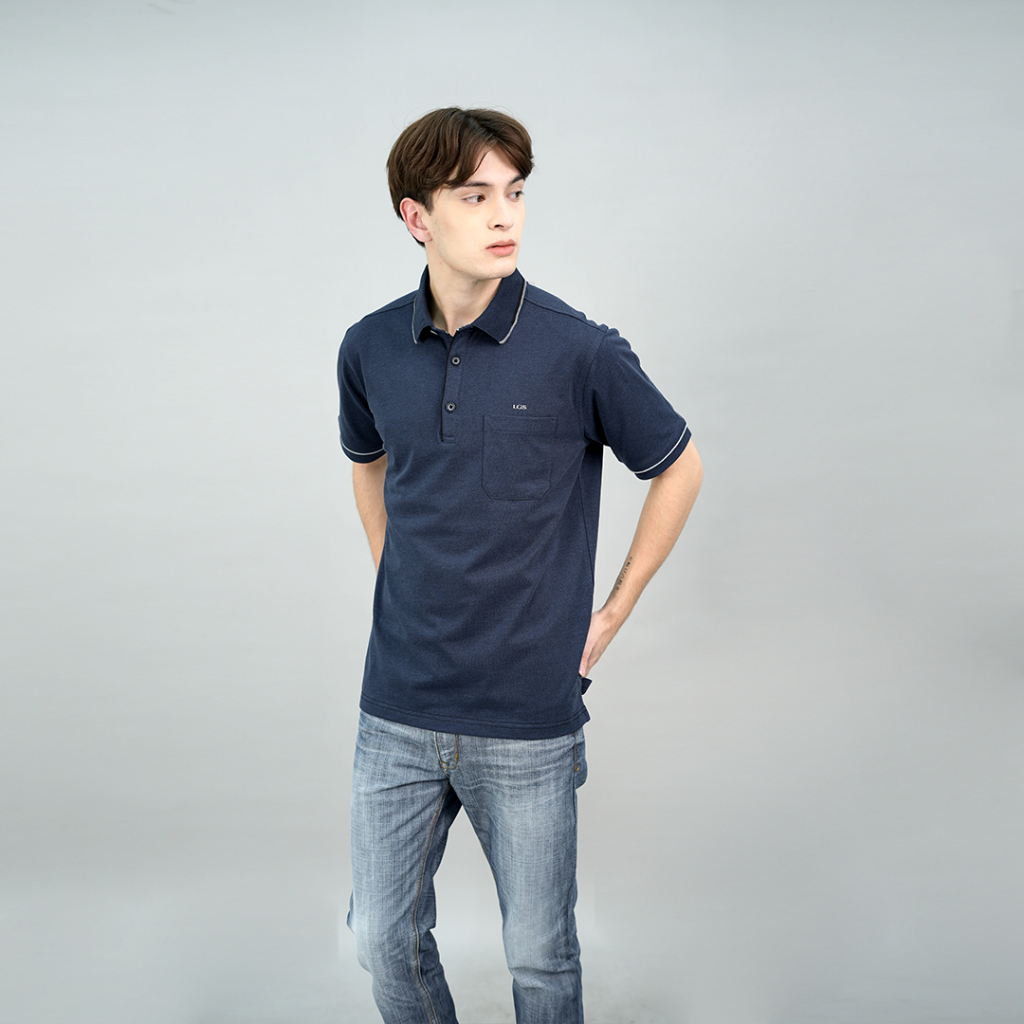 Jual LGS - Kaos Polo Casual Pria Lengan Pendek Kerah Wangky Pocket ...