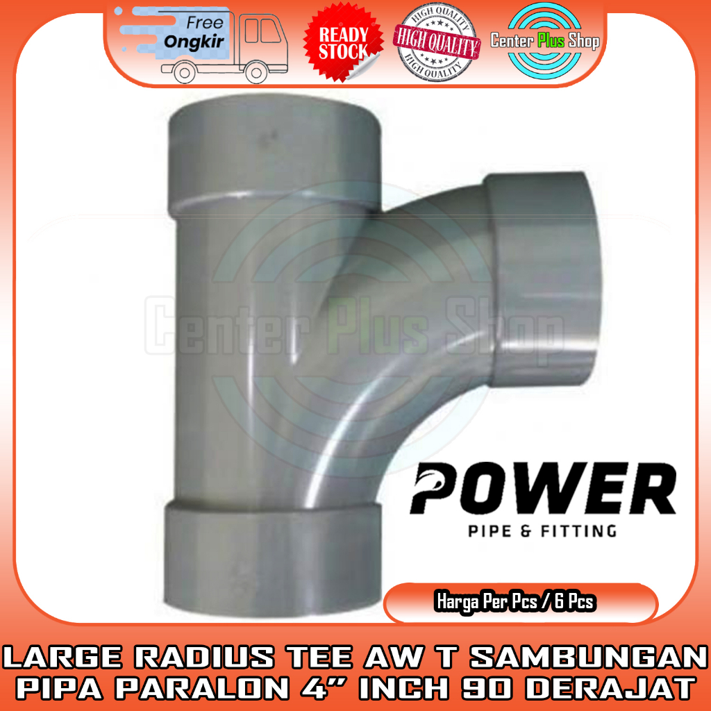 Jual LARGE RADIUS TEE AW T FITTING SAMBUNGAN PIPA PARALON 4” INCH 90 ...