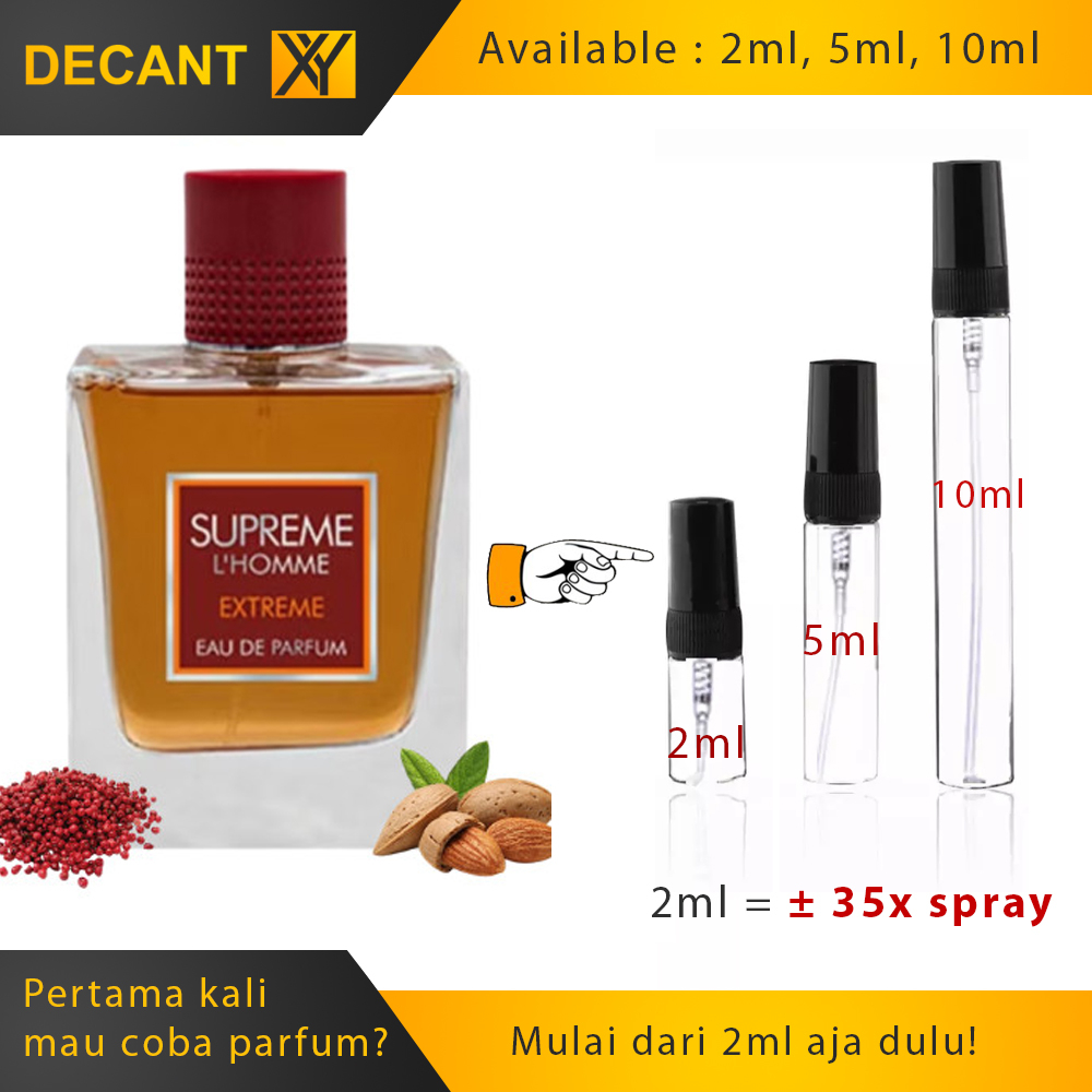 Jual Decant Fragrance World Supreme L Homme Extreme for Men EDP 2ml 5ml ...