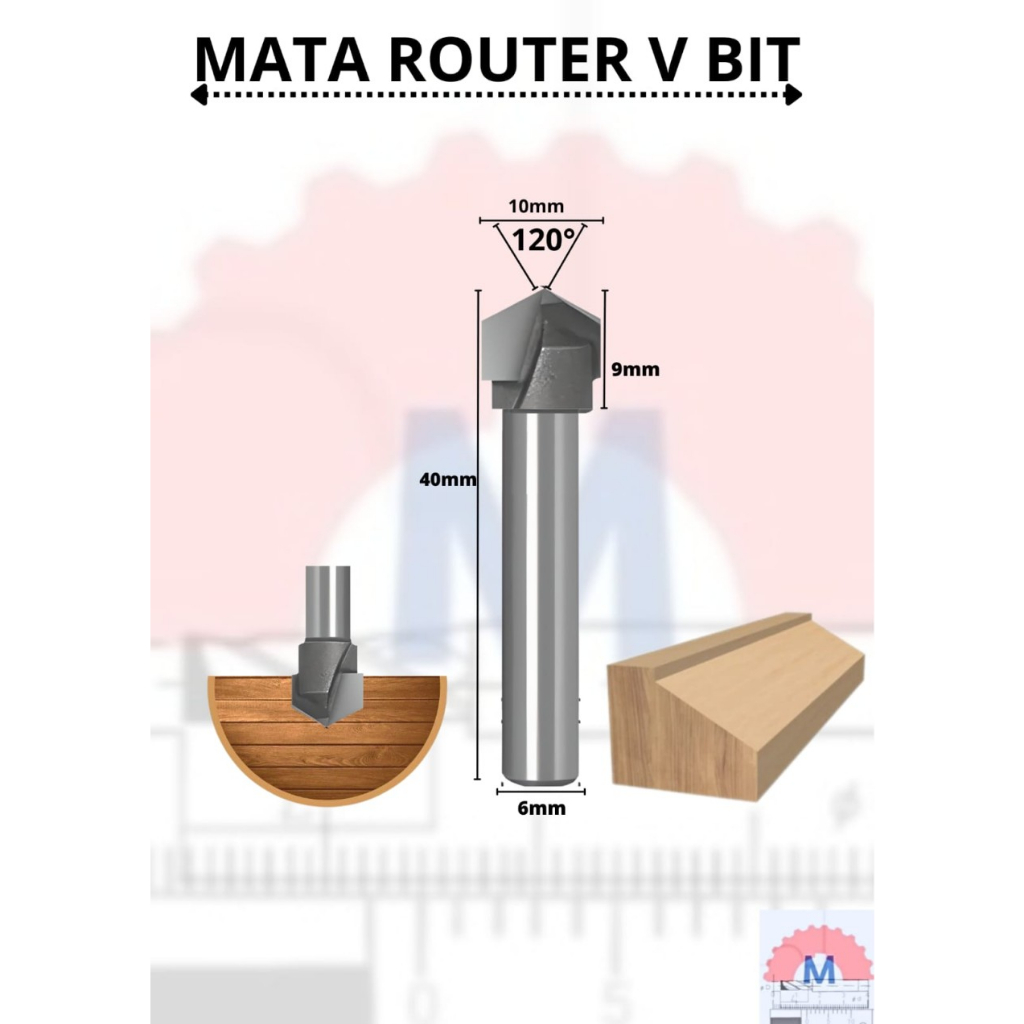 Jual Mata router CNC 3D V groove shank 6mm wood mdf dll V bit | Shopee ...