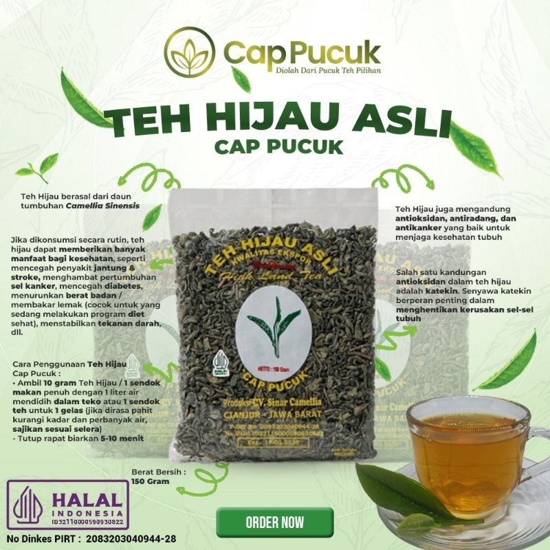 Jual TEH HIJAU ( PEKO SUPER ) / GREEN TEA CAP PUCUK | Shopee Indonesia