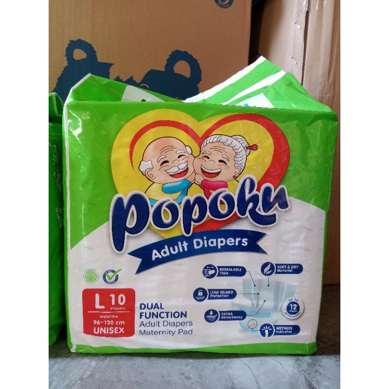 Jual Popoku Adult Diapers Perekat M10 L10 (Popok Dewasa) | Shopee Indonesia