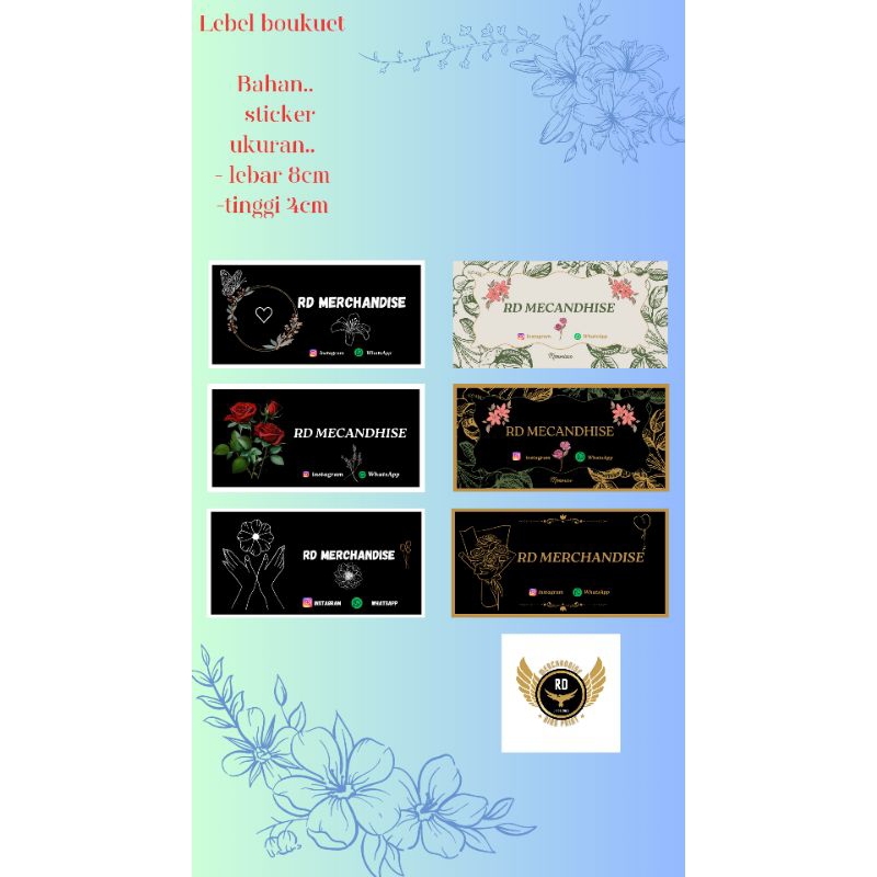 Jual sticker label Bouquet A3+/sticker label Buqueth | Shopee Indonesia