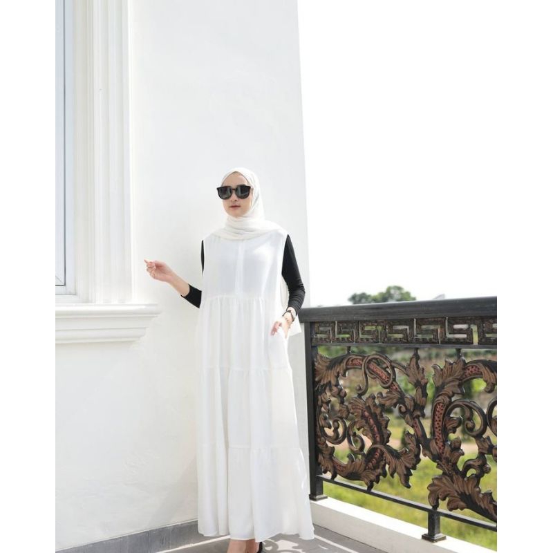 Jual Inner Dress Busui Rampel Premium /Inner Dress Susun Tanpa Lengan ...