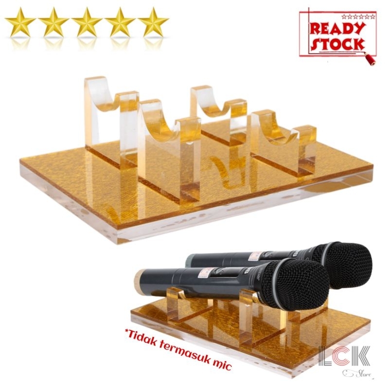 Jual Stand holder mikrofon Akrilik - rak penyimpanan microphone - rak ...