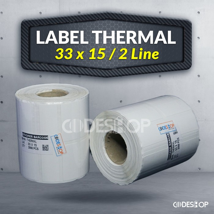 Jual Stiker Label Barcode 33 x 15 mm Thermal 2 line isi 2000 Pcs ...