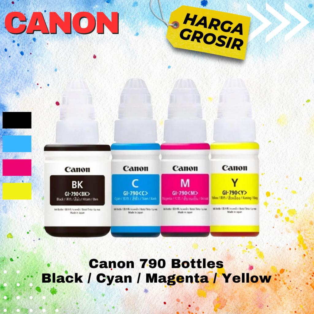 Jual Tinta Canon 790 Original Black Cyan Magenta Yellow Series G1010 ...