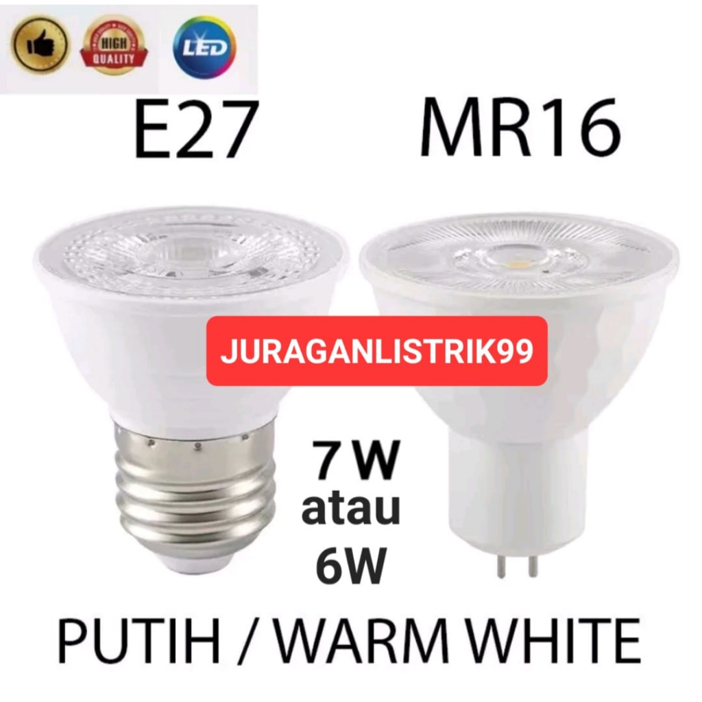 Jual LAMPU HALOGEN LED COB 7W E27 MR16 PUTIH WARM WHITE / LAMPU SPOTLIGHT | Shopee Indonesia