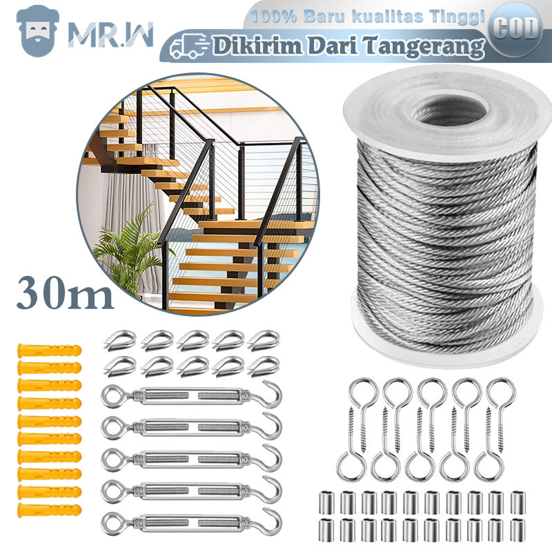 Jual 30m Tali Kawat Seling Sling Kuat Sling Stainless Steel Jemuran ...