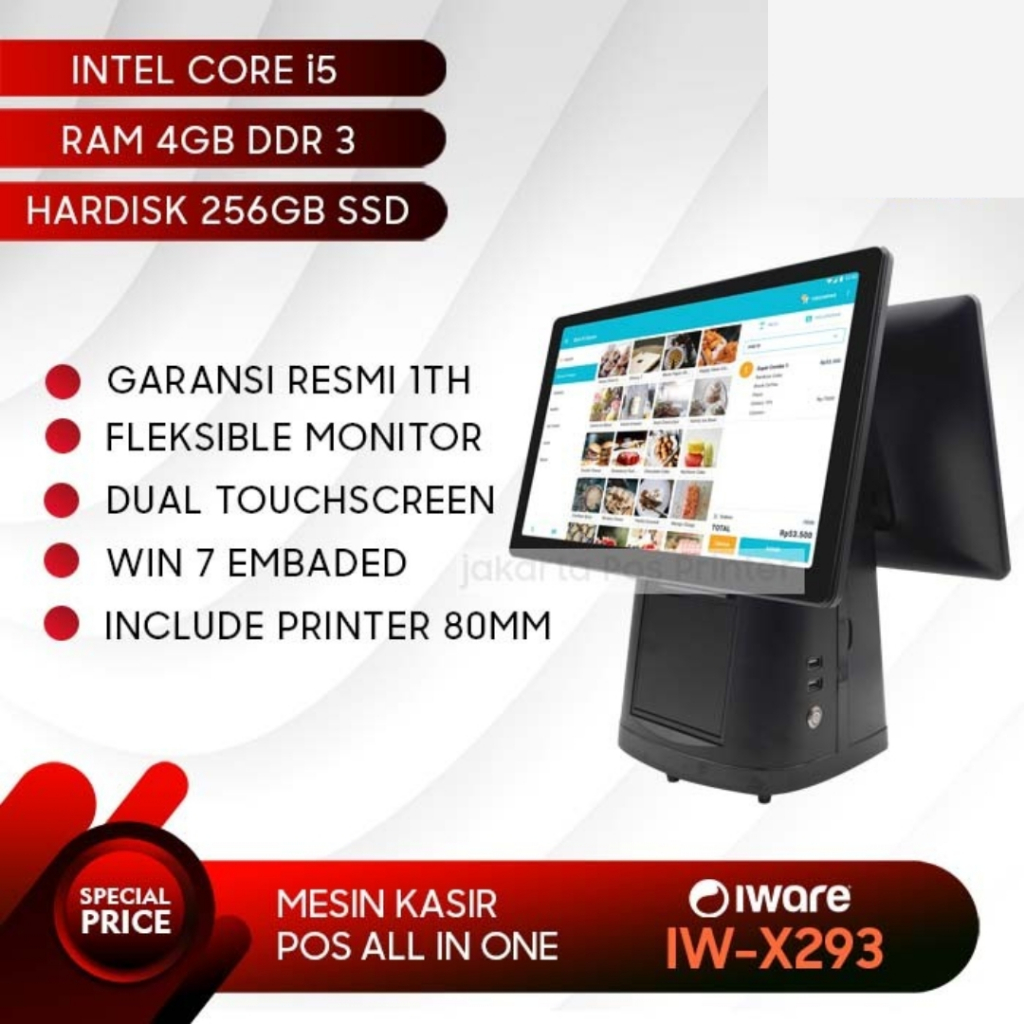 Jual POS Windows Kasir All In One IWARE X293 Dual Monitor Touch Screen i5 | Shopee Indonesia