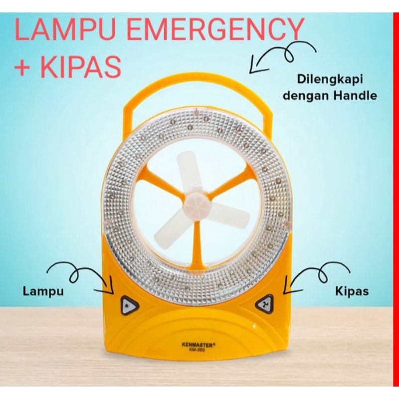 Jual Kenmaster KM-560 Lampu Darurat Kipas Angin , Emergency Lamp 32 LED ...