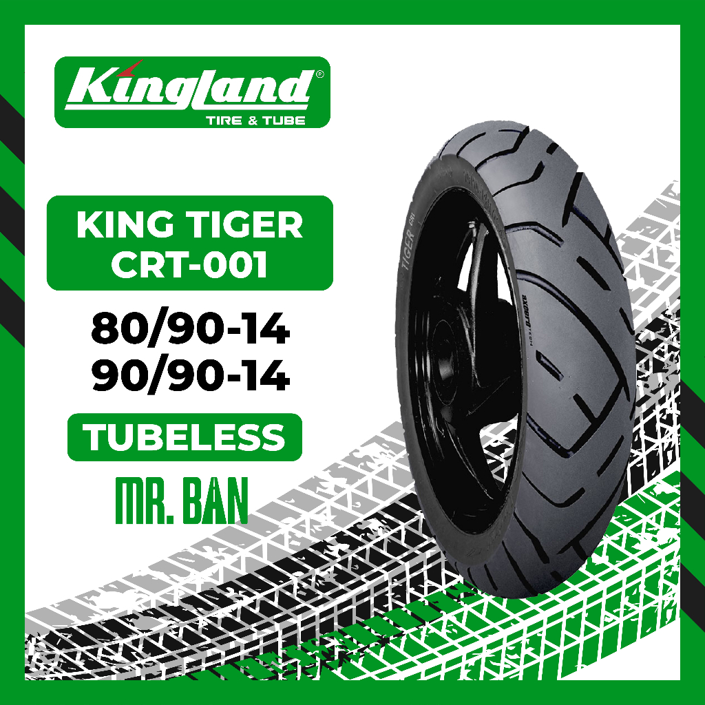 Jual Ban Luar Motor Matic CRT-001 King Tiger Kingland Ukuran 80/90 90/ ...