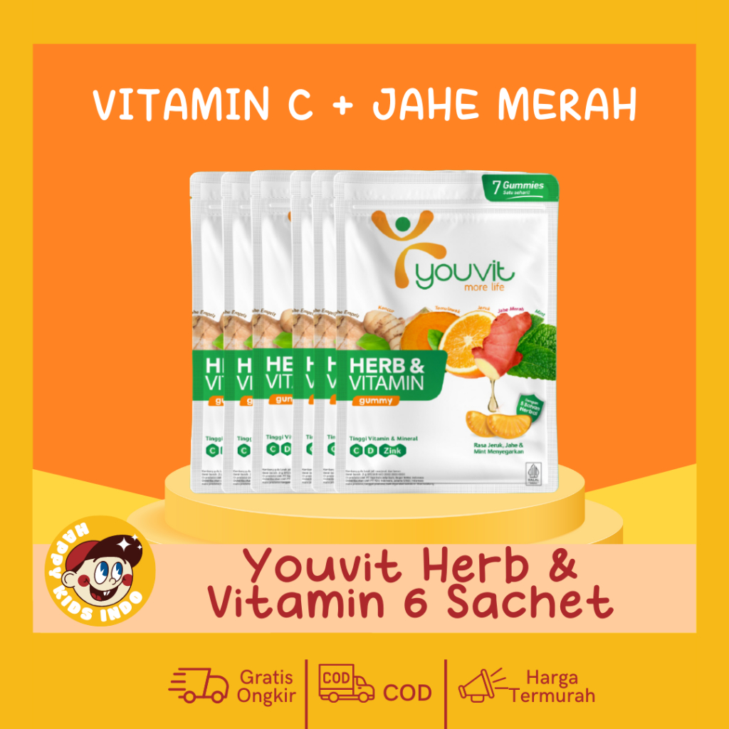 Jual YOUVIT HERB & VITAMIN DENGAN HERBAL + JAHE MERAH UNTUK DAYA TAHAN ...