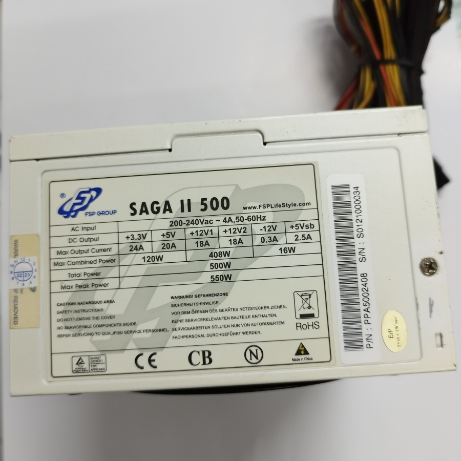Jual PSU FSP SAGA II 500W WHITE (BEKAS) | Shopee Indonesia