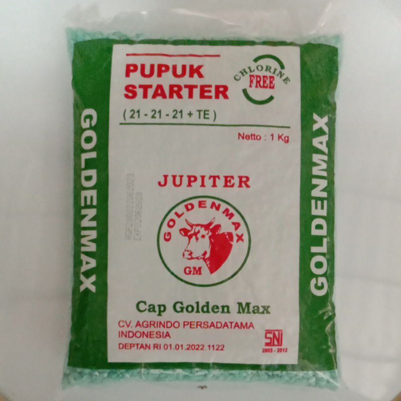 Jual Pupuk Starter NPK Golden Max Jupiter 21-21-21+TE 1 kg | Shopee ...