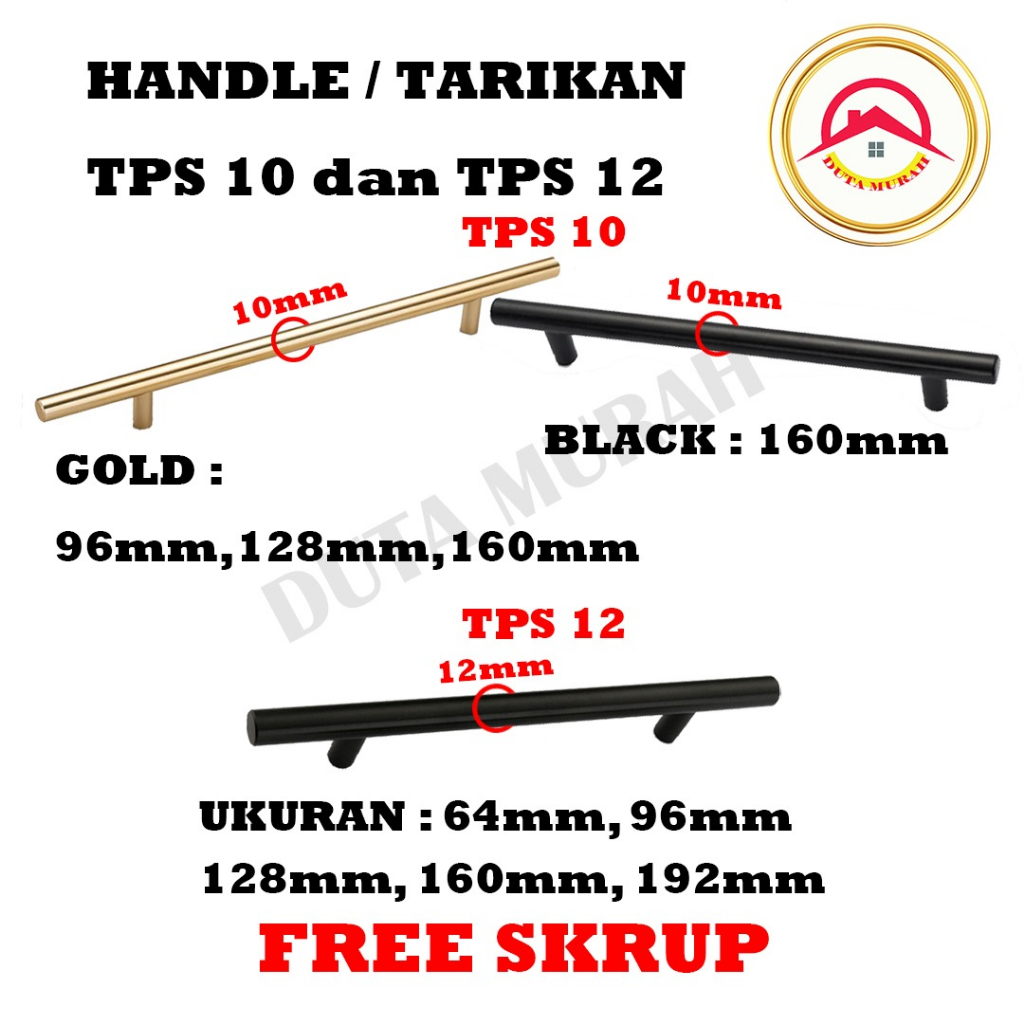 Jual Handle TPS - 12 TPS - 10 64mm, 96mm, 128mm, 160mm, 192mm Gold ...