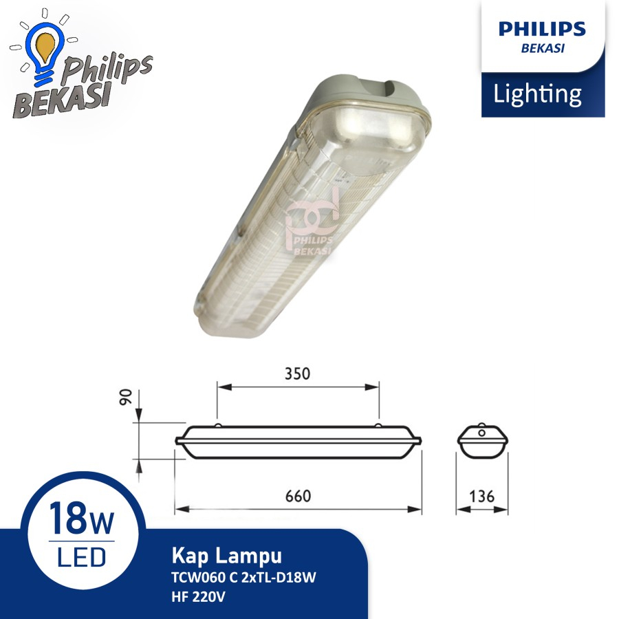Jual PHILIPS TCW060 2XTL-D 18W Lampu Waterproof HF | Shopee Indonesia