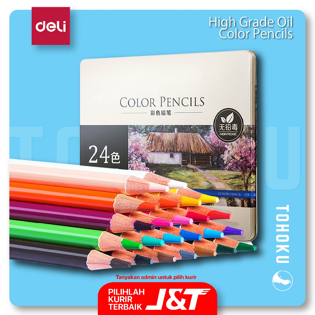 Jual (Pack Aman) Kotak Kaleng 72 Pensil Warna High Grade Oil Color ...