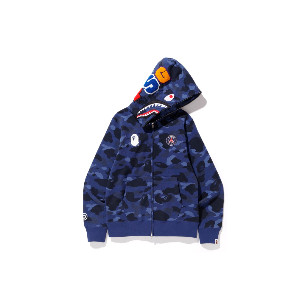 Jual BAPE x PSG Shark Full Zip Hoodie | Shopee Indonesia