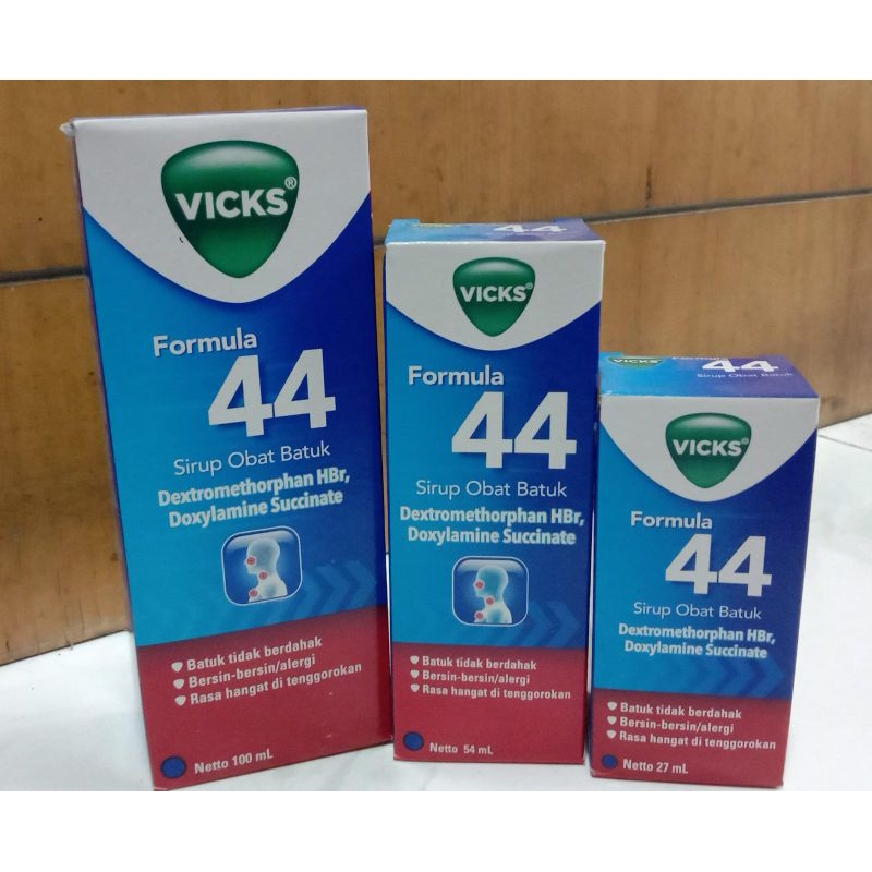 Jual Vicks F44 Dewasa 27ml-54ml-100ml / batuk kering / batuk ngekel ...
