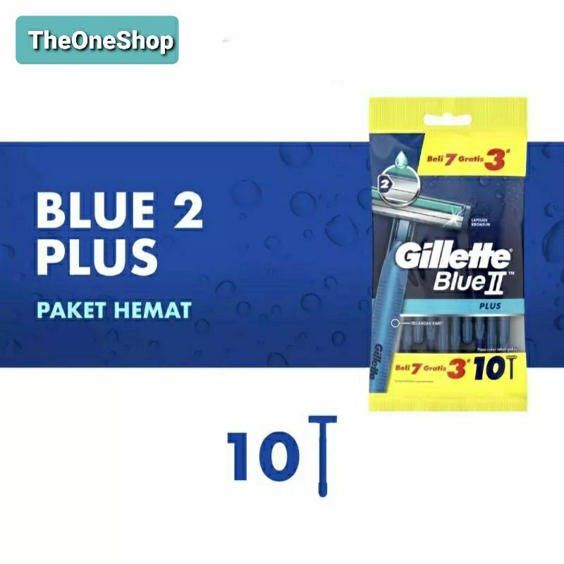 Jual GILLETTE BLUE 2 Plus Pisau Cukur Isi 10 / Gillette Blue 2 10's ...