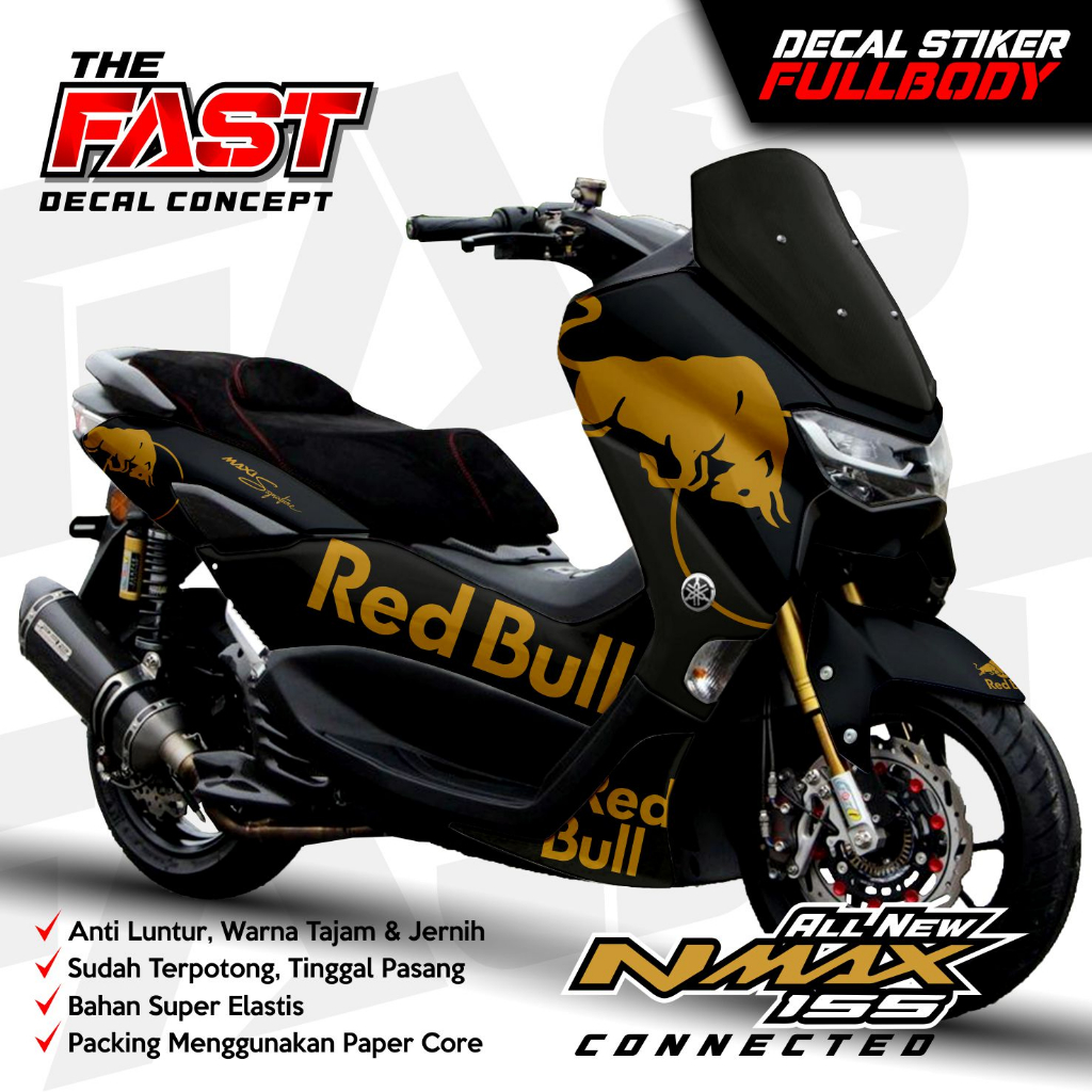 Jual TERBARU Decal Sticker Yamaha Nmax 155 New Fullbody Redbull BISA ...