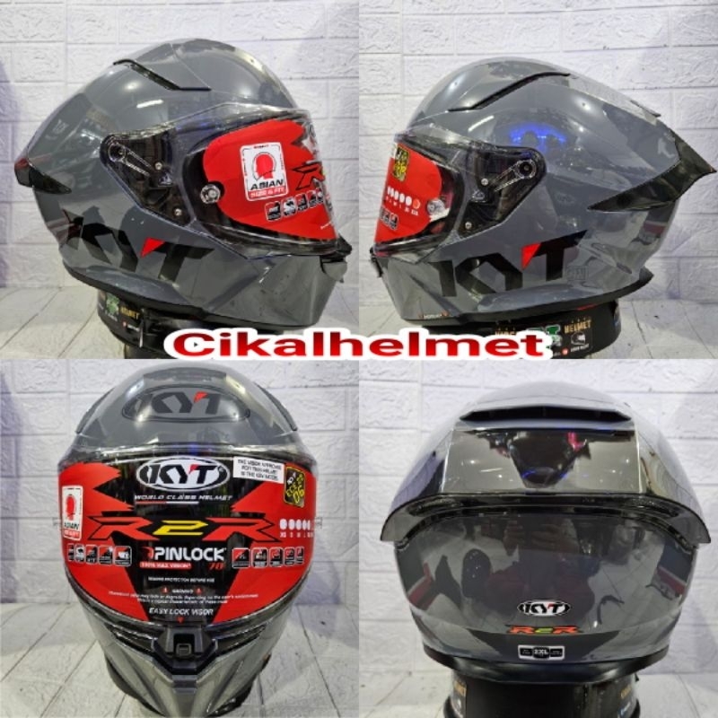 Jual HELM KYT R2R SOLID GORILA GREY GLOSSY KYT R2R ORIGINAL | Shopee ...