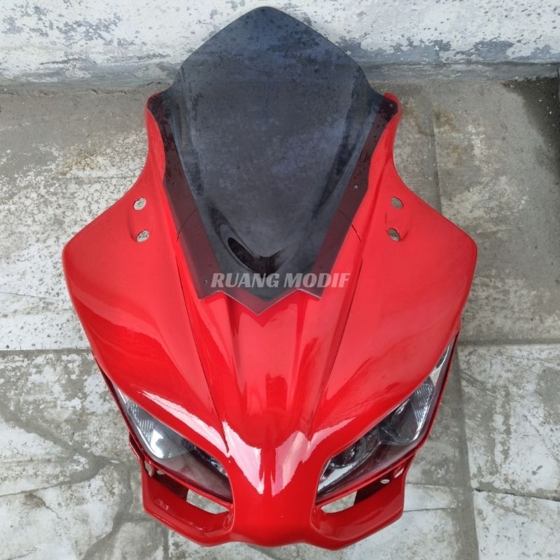 Jual MODIFIKASI FAIRING DEPAN PLUS HEADLAMP REFLEKTOR PLUS WINDSHIELD ...