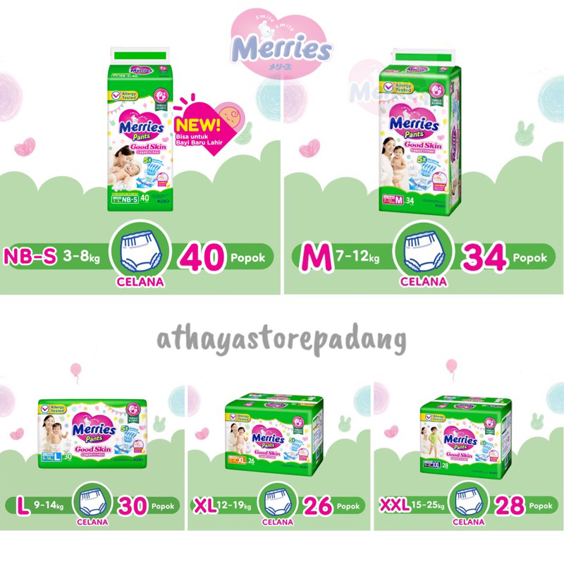 Jual MERRIES Pants Good Skin - Standar Pack (NB-S40 • M32 • L28 • XL26 ...